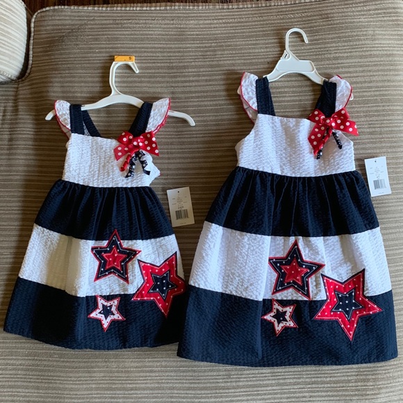 Dresses | Nwt Matching Red White Blue Sundresses 24m4t | Poshmark